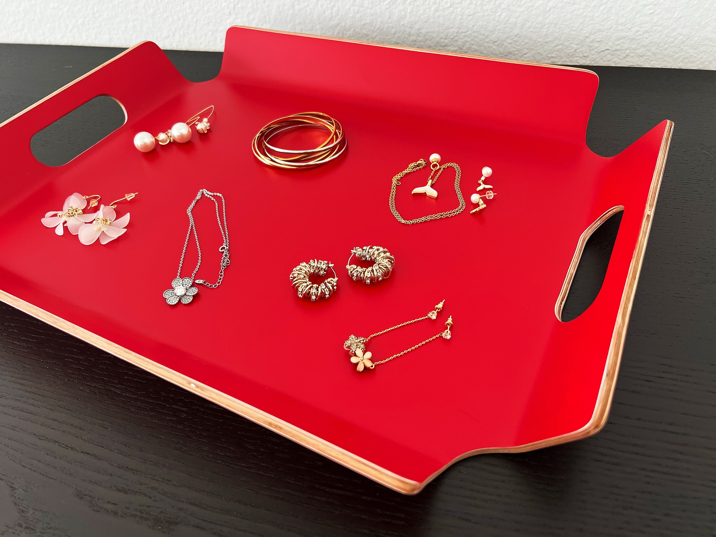 Red Frame Tray With Handle - Etsy
