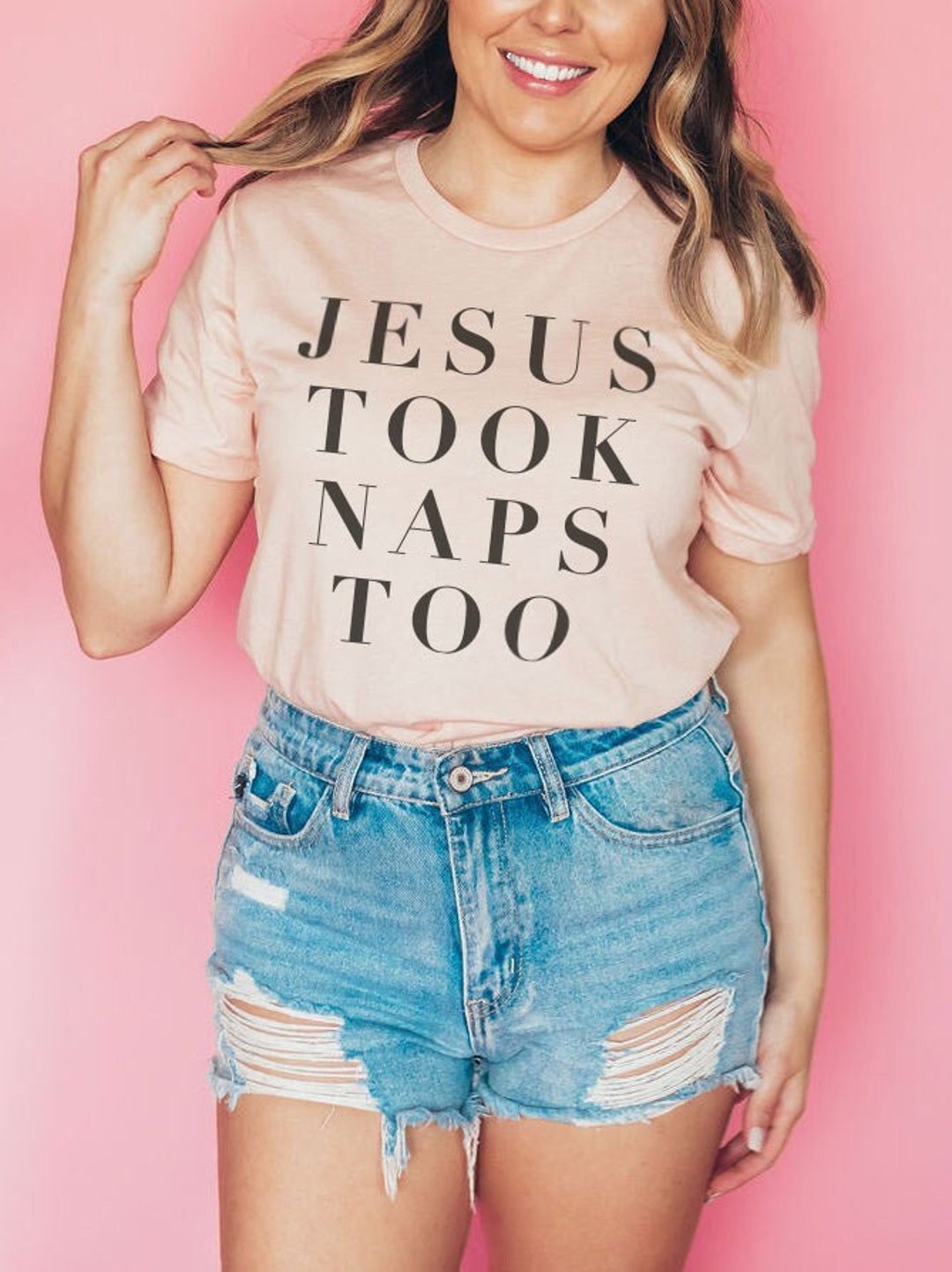 Jesus Took Naps Too | Blush Classic Crew | T-shirt - Etsy
