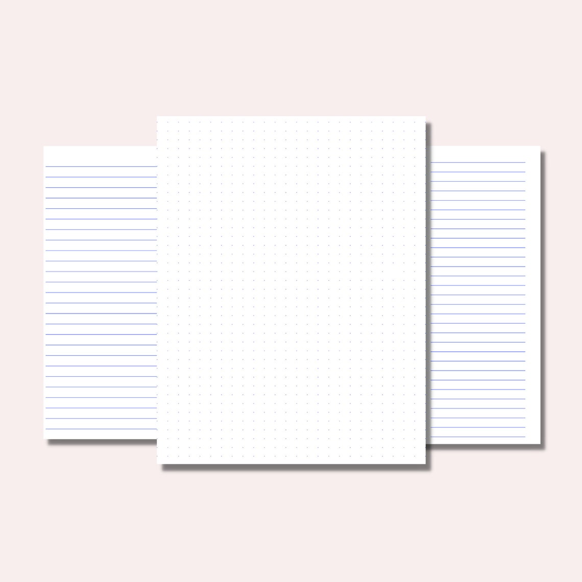 Printable Notebook Paper, 9 Styles, Blue Color, Digital Pdf - Etsy