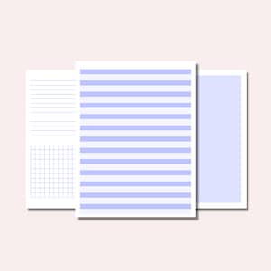 Printable Notebook Paper, 9 Styles, Blue Color, Digital Pdf - Etsy
