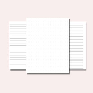 Printable Notebook Paper, 9 Styles, Black Color, Digital Pdf - Etsy