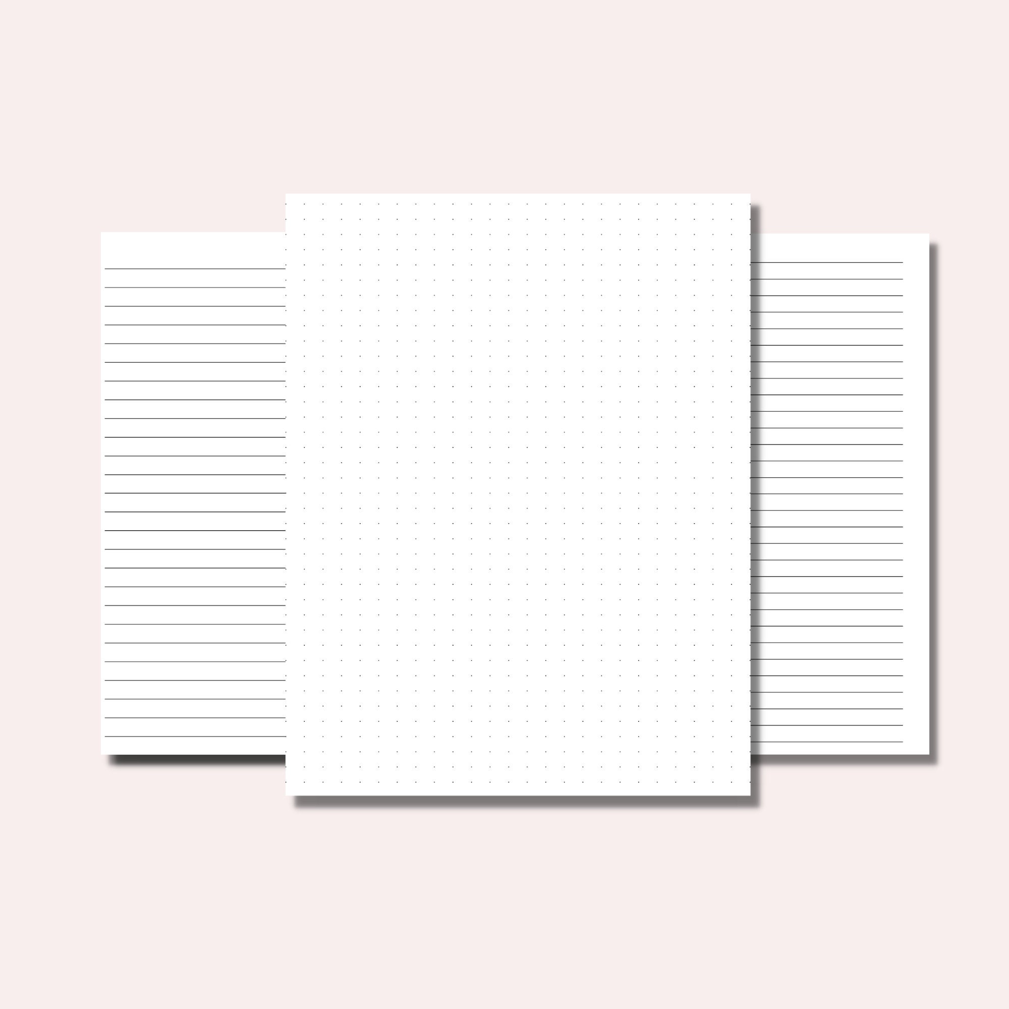 Printable Notebook Paper, 9 Styles, Black Color, Digital Pdf - Etsy