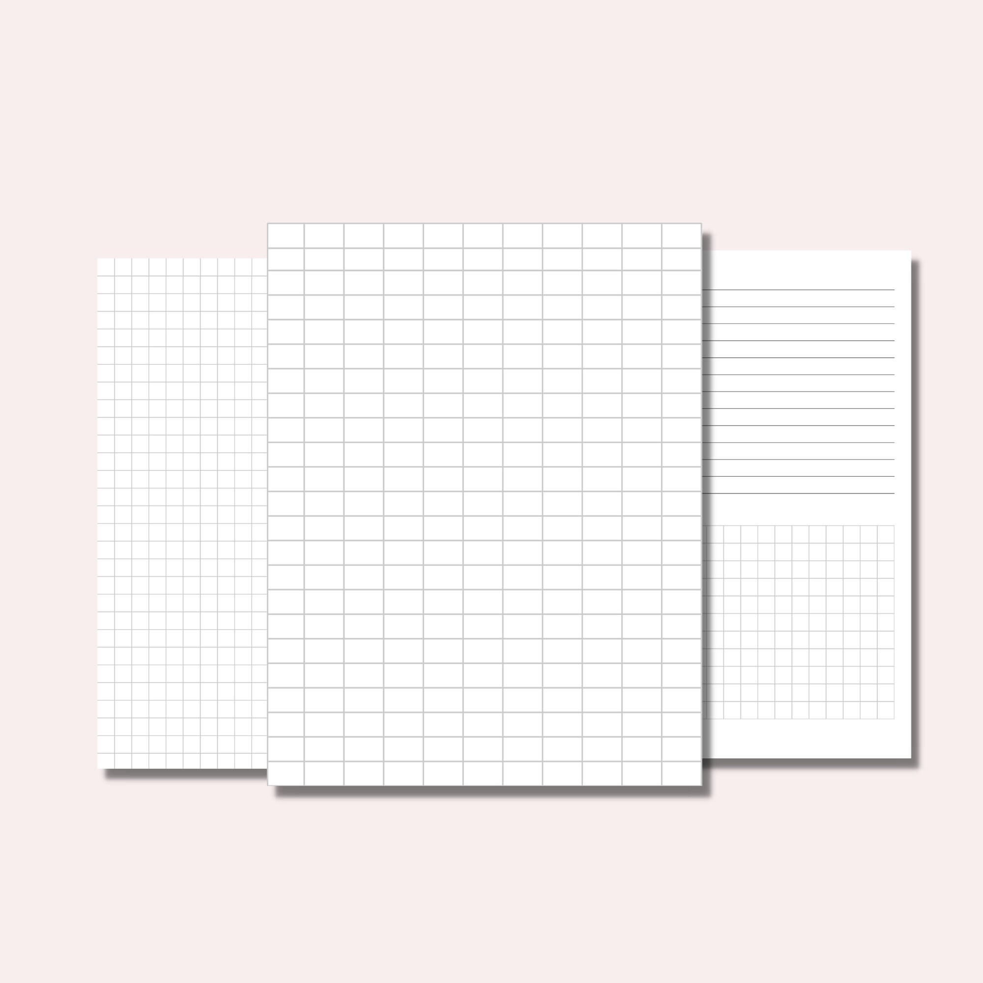 Printable Notebook Paper, 9 Styles, Grey Color, Digital Pdf - Etsy