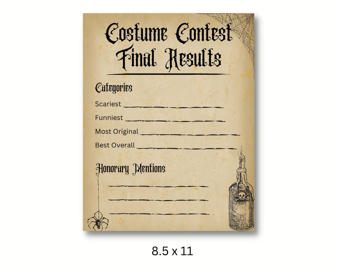 Vintage Costume Contest Halloween Bundle | Halloween Ballots ...