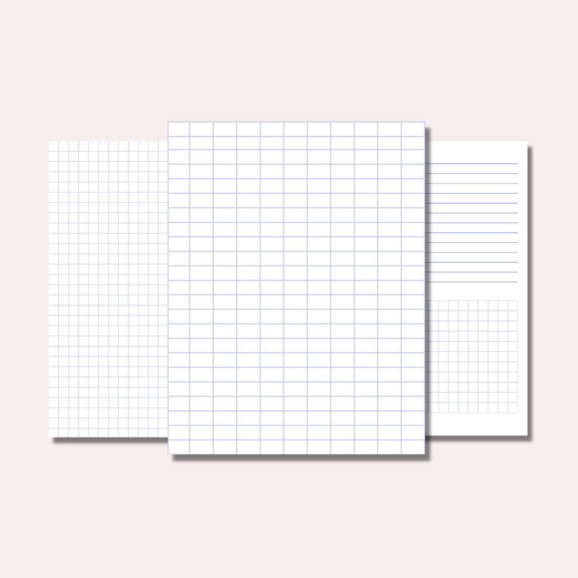 Printable Notebook Paper, 9 Styles, Blue Color, Digital Pdf - Etsy