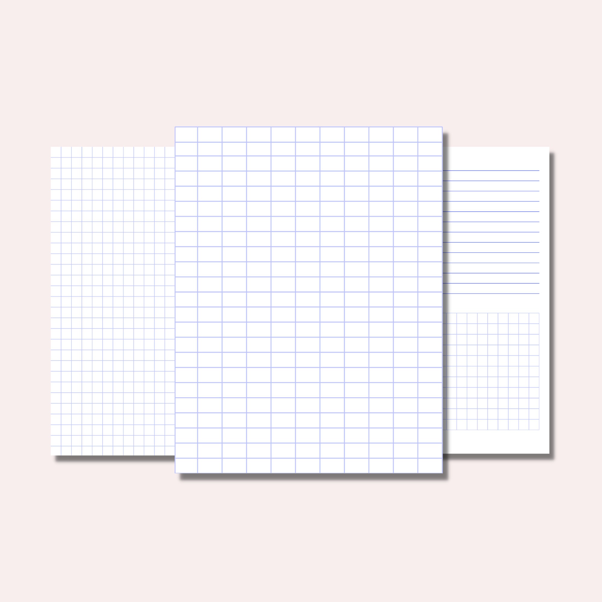 Printable Notebook Paper, 9 Styles, Blue Color, Digital Pdf - Etsy