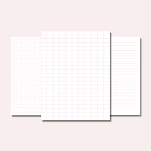 Printable Notebook Paper, 9 Styles, Pink Color, Digital Pdf - Etsy