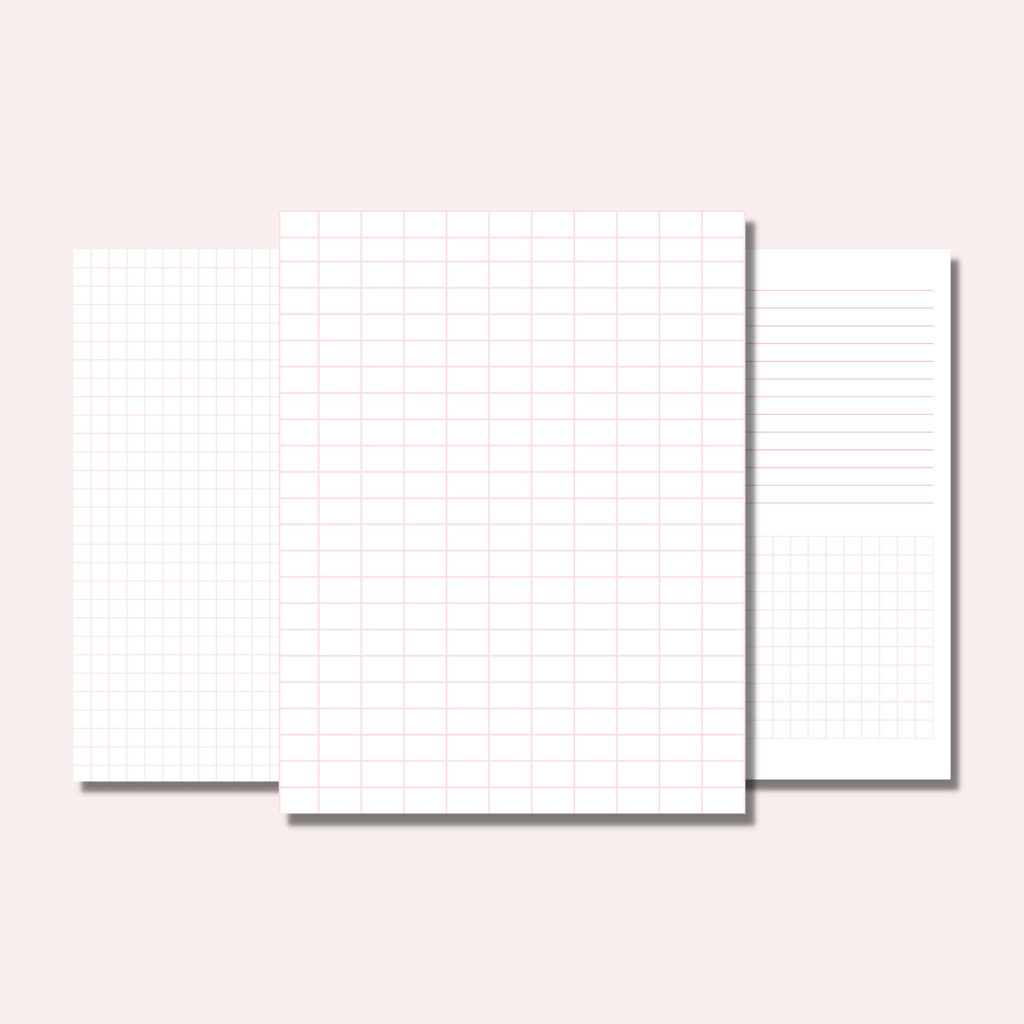 Printable Notebook Paper, 9 Styles, Pink Color, Digital Pdf - Etsy