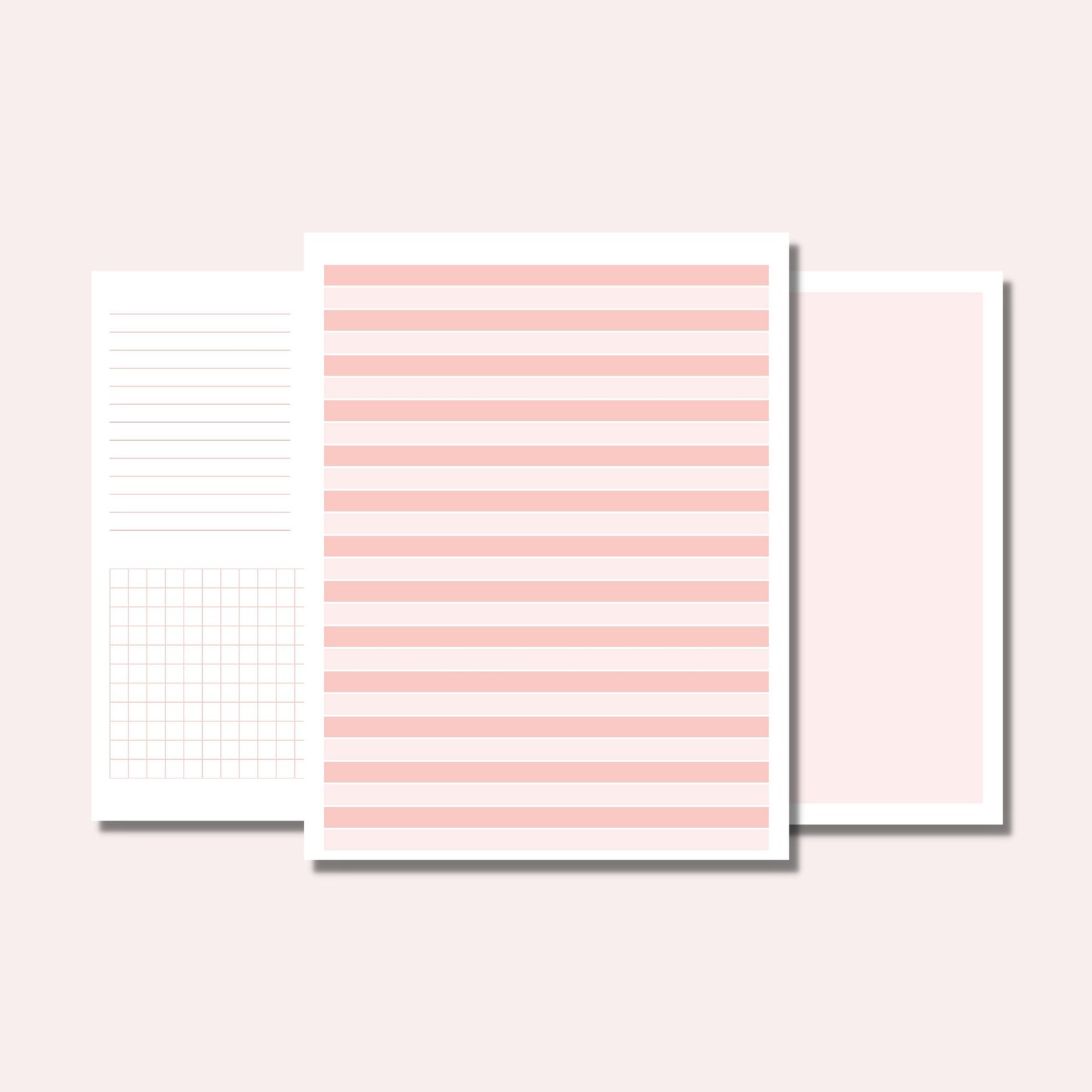 Printable Notebook Paper, 9 Styles, Coral Color, Digital Pdf, - Etsy