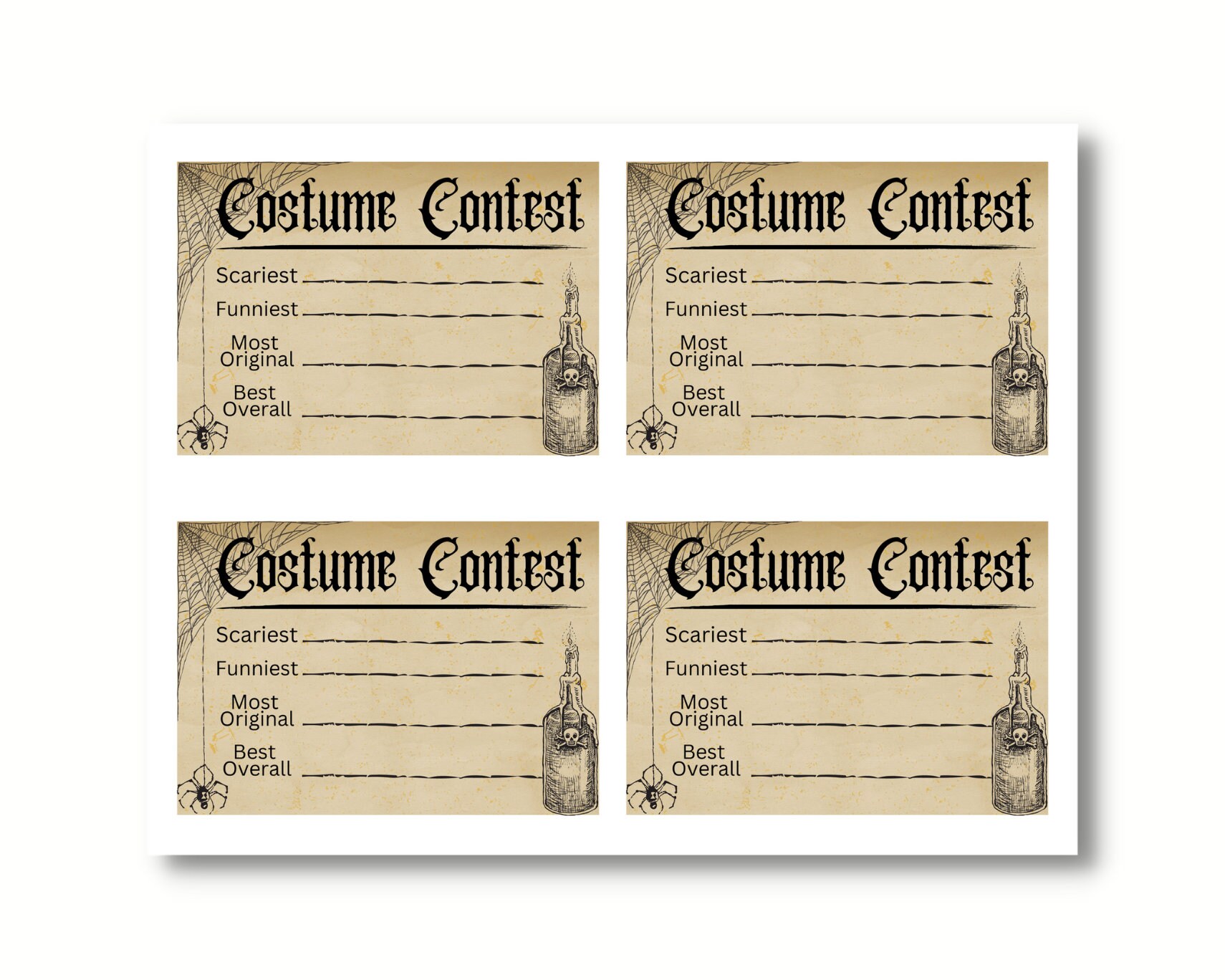 Vintage Costume Contest Halloween Bundle | Halloween Ballots ...