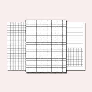 Printable Notebook Paper, 9 Styles, Black Color, Digital Pdf - Etsy