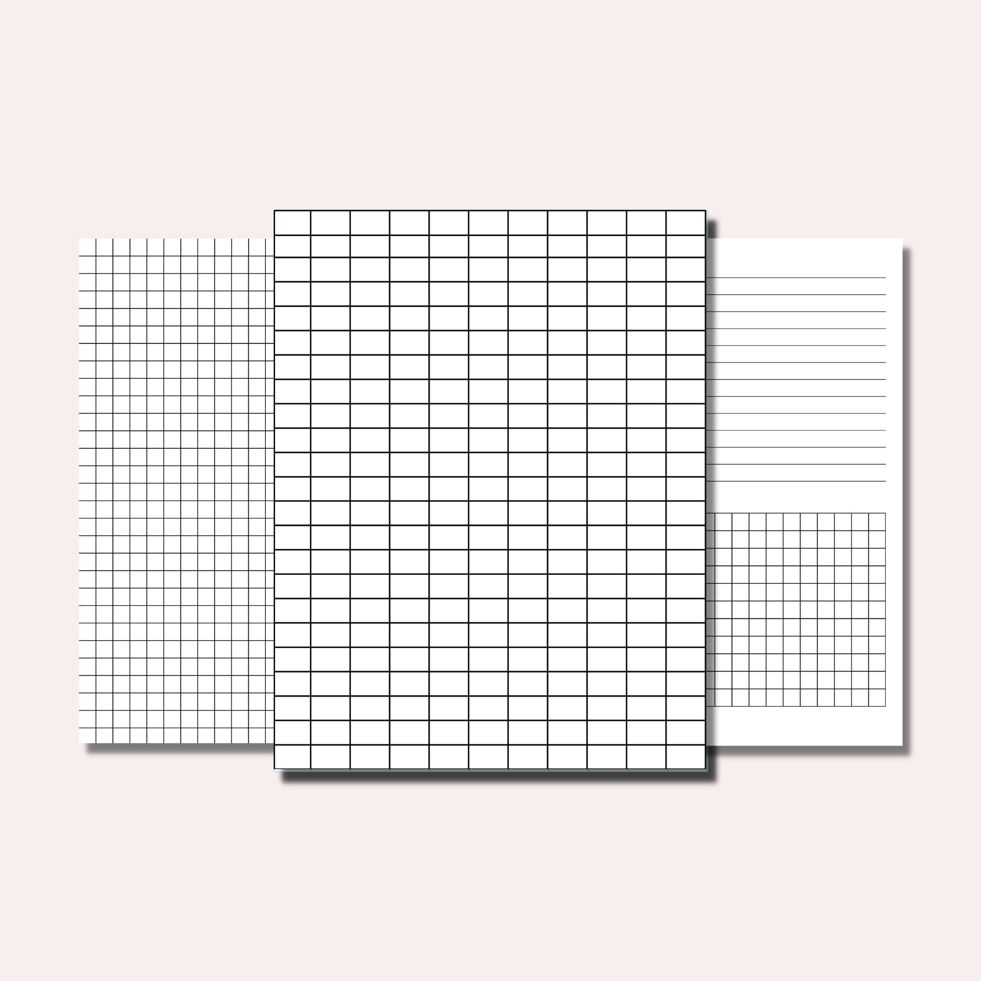 Printable Notebook Paper, 9 Styles, Black Color, Digital Pdf - Etsy