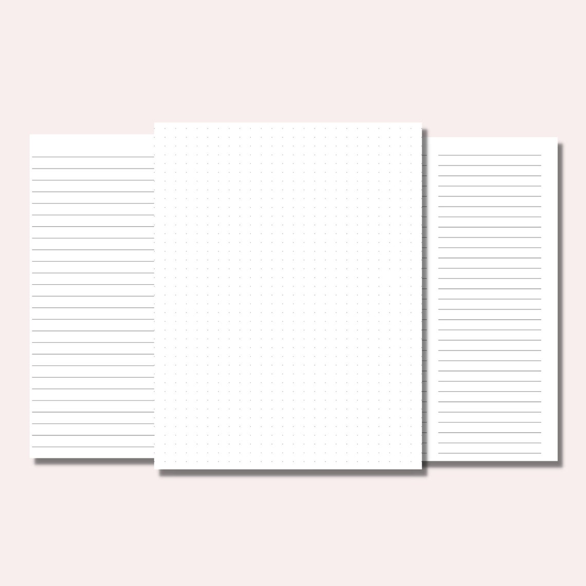 Printable Notebook Paper, 9 Styles, Grey Color, Digital Pdf - Etsy