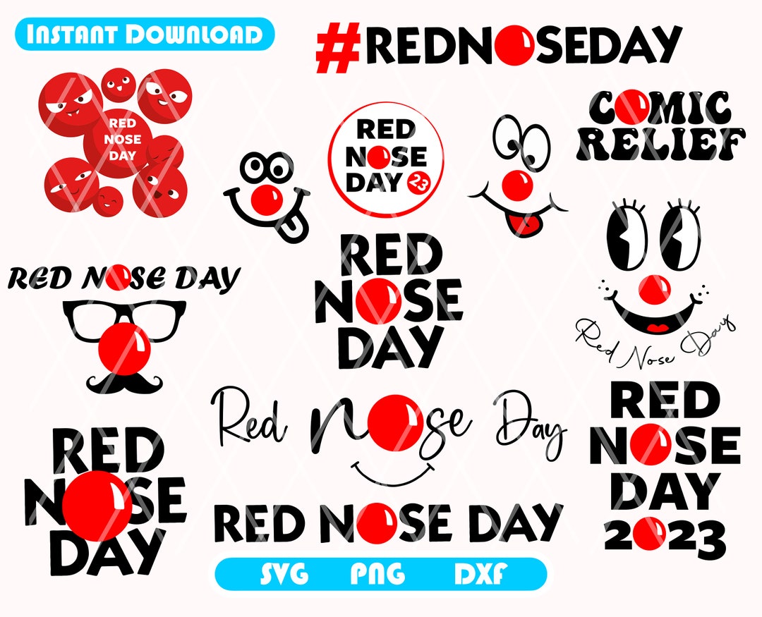 Red Nose Day ,mickeyy SVG, PNG, DXF Bundle Cut File Digital Download ...