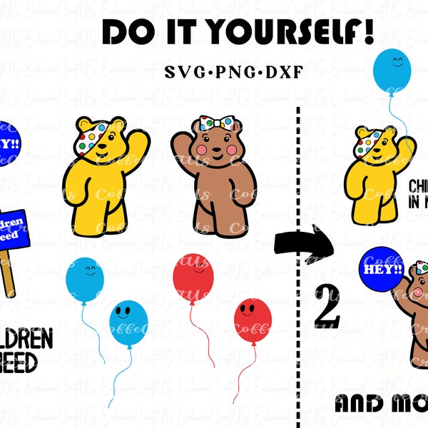 Pudsey Bear Svg - Etsy UK