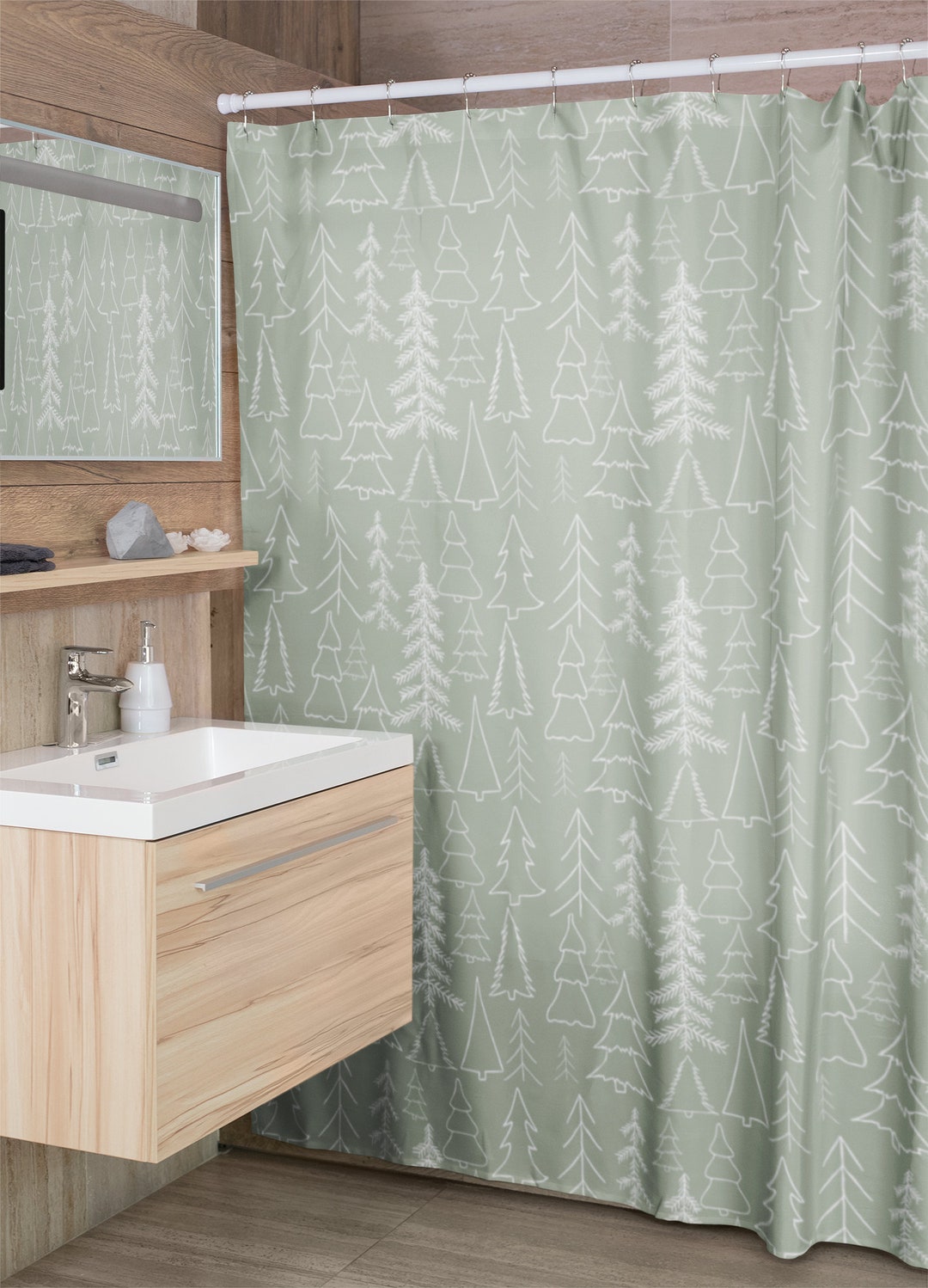 Christmas Tree Shower Curtain Christmas Shower Curtain Christmas Home ...