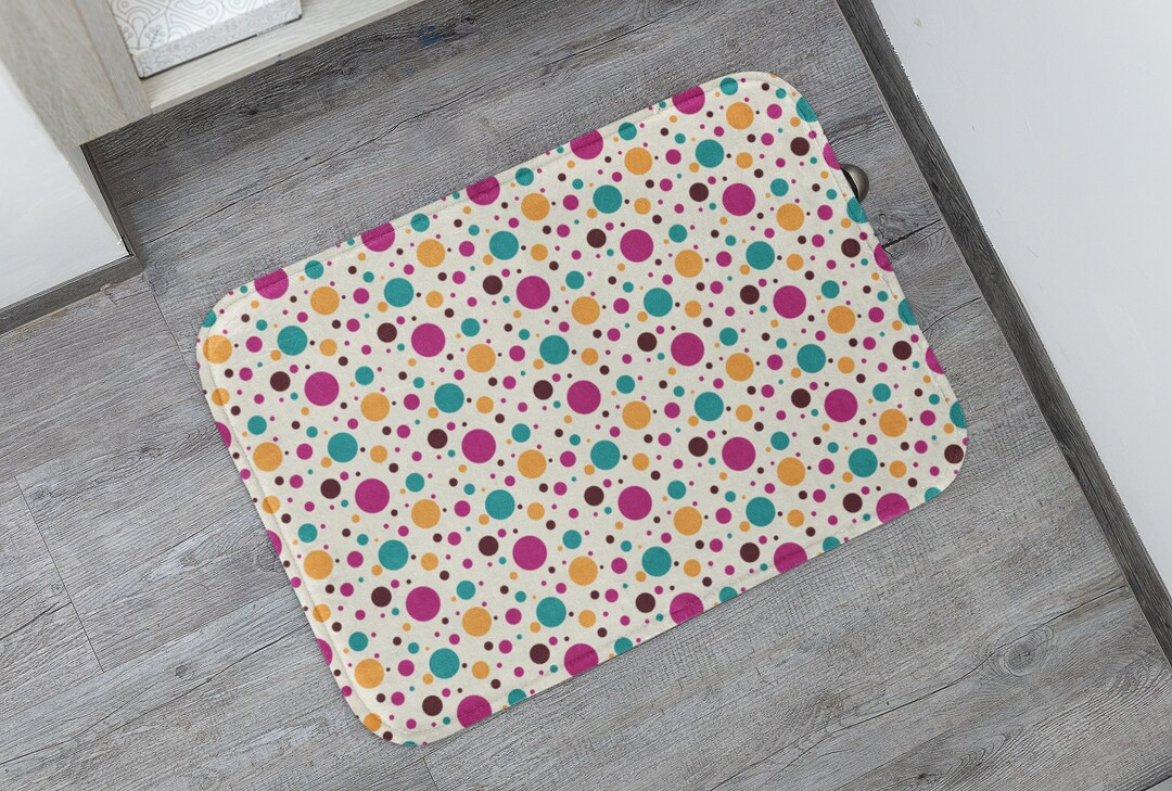 Spring Patterned Bathmat Polka Dot Bathmat Memory Foam Bath Mat Spring ...