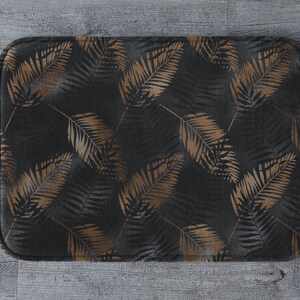 Black With Bronze Feathers Bath Mat Microfiber Memory Foam Bath Mat ...