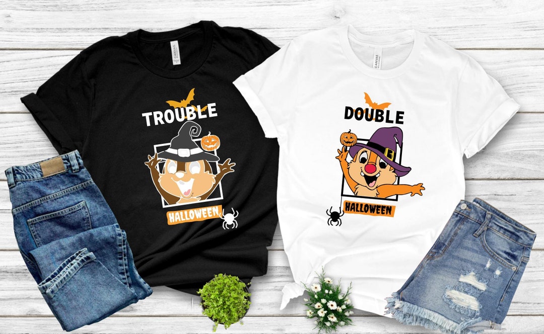 Disney Chip N Dale Trouble Double Halloween Shirt,dale Chip Disney Character Halloween Shirt ...