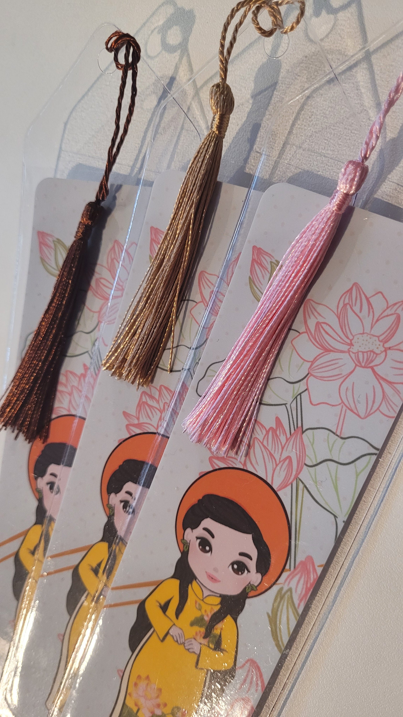 Vietnamese Girl Wearing Traditional Dress ao Dai Art Bookmark With ...