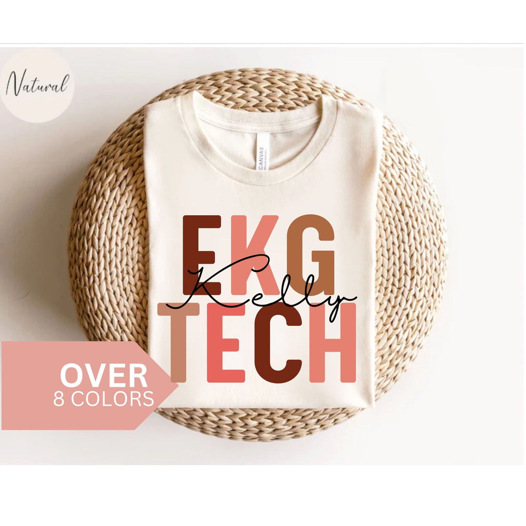 Personalized EKG Tech Tech Shirt, Custom EKG Technician T-shirt, EKG ...