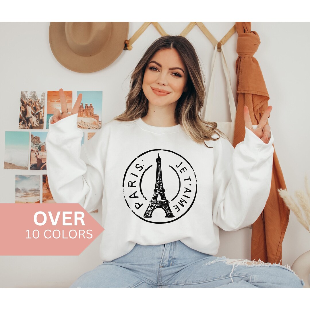 Paris Sweatshirt, Paris Je T'aime Shirt, Paris France Stamp Crewneck ...