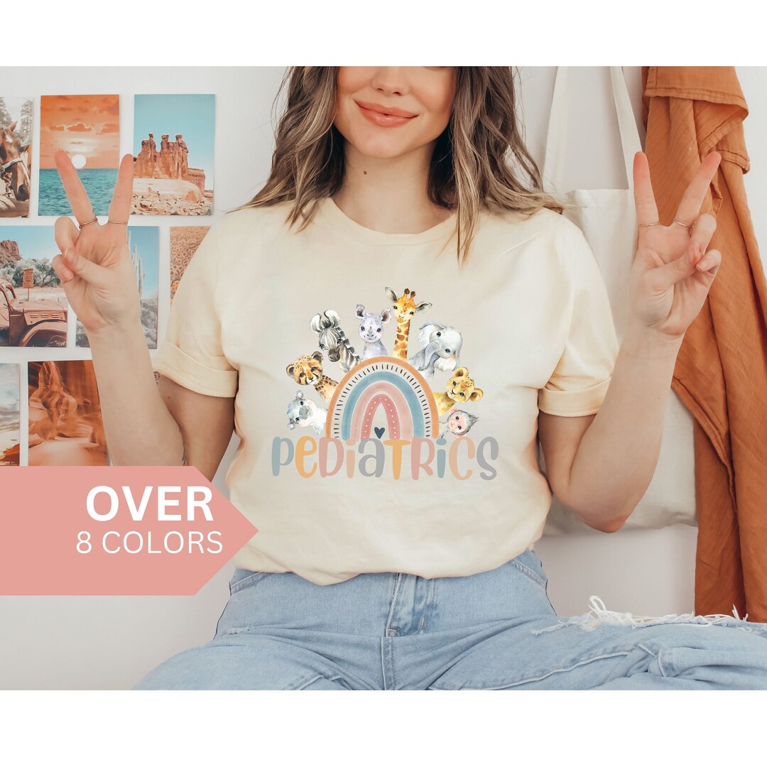 Pediatrics Rainbow Shirt, Pediatrics Animals T-shirt, PEDS T Shirt ...