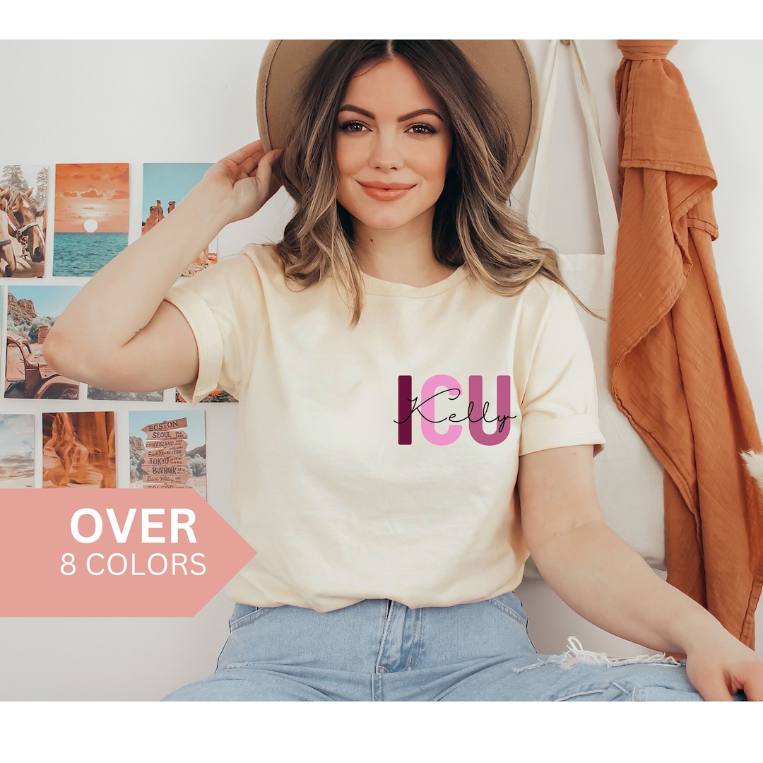 Personalized ICU Nurse Shirt, Custom ICU Nurse Tshirt, ICU Nurse Gift ...