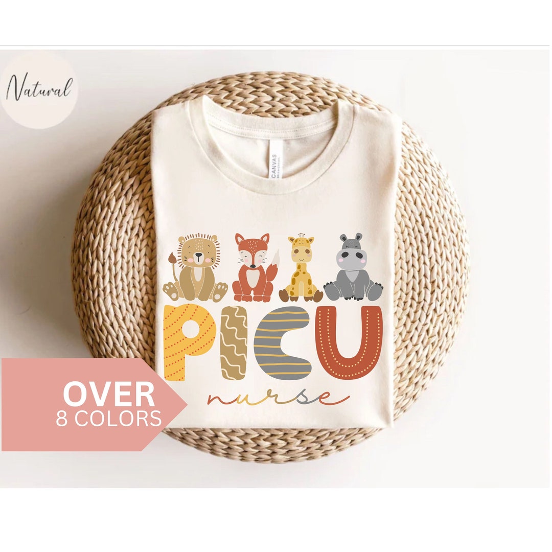 PICU Nurse Shirt, PICU Pediatric Nurse Animals T-shirt, PICU Nurse Gift ...