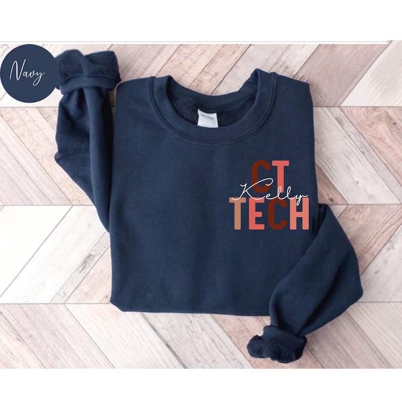 Personalized CT Tech Sweatshirt, Custom CT Technologist Shirt, CT Tech ...
