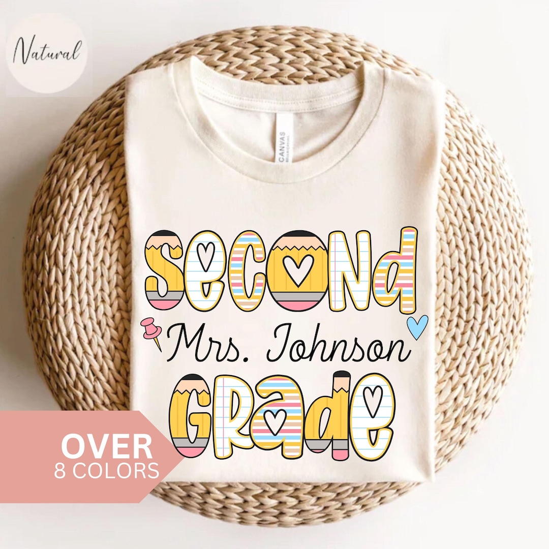 Personalized Second Grade Teacher Shirt, Custom Teacher Team T-shirt ...