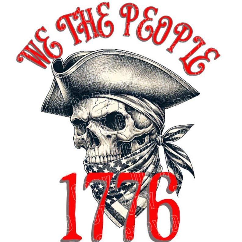 We the People 1776 Patriotic Skull 4th of July Digital Download PNG - Etsy