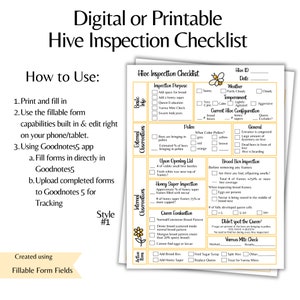 Beekeeper Digital Planner & Hive Inspection Checklist | 2025,2026 + Undated | Beekeeping Journal ...