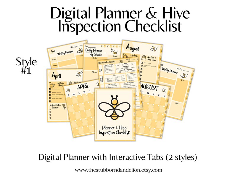 Beekeeper Digital Planner & Hive Inspection Checklist Bundle - Etsy