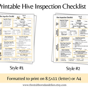 Beekeeper Hive Inspection Checklist - Etsy