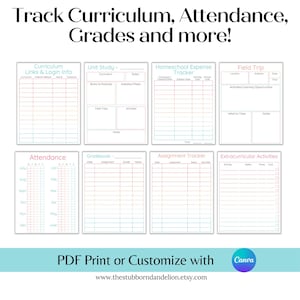 Printable Homeschool Planner Bundle | Lesson Plan | Gradebook | Daily ...