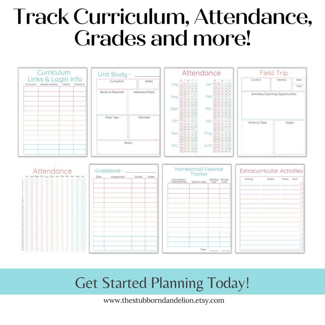 Homeschool Planner Bundle: 2025-26 Dated & Undated (digital Download ...