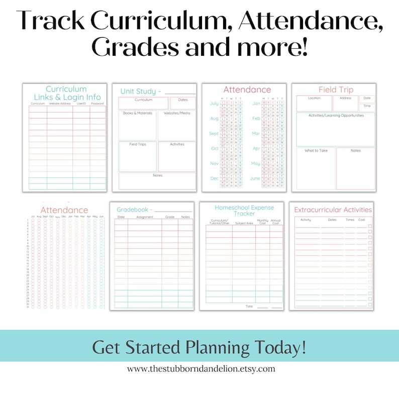 Homeschool Planner Bundle: 2025-26 Dated & Undated (digital Download ...