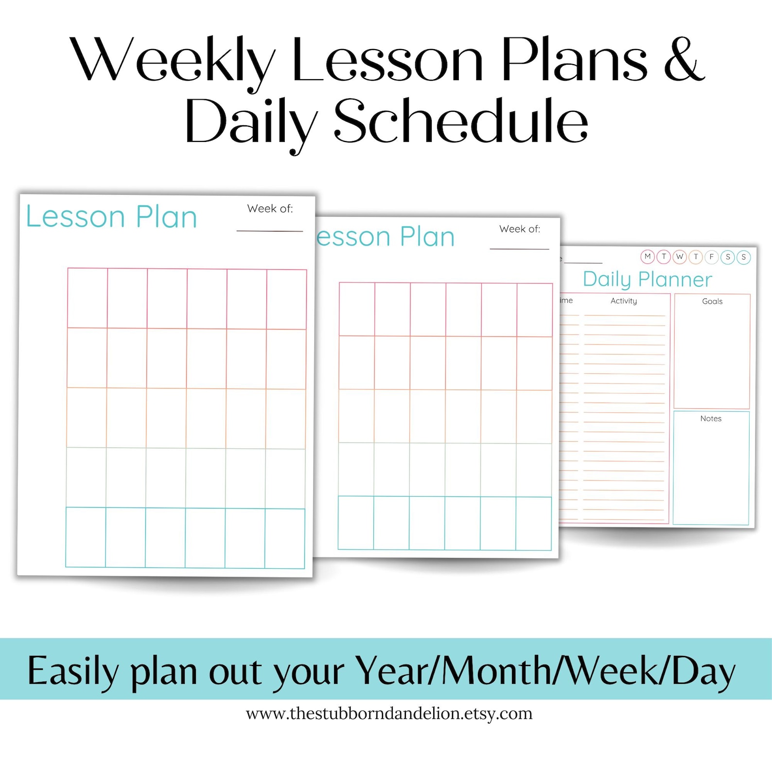 Printable Homeschool Planner Bundle | Lesson Plan | Gradebook | Daily ...
