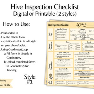 Beekeeper Hive Inspection Checklist - Etsy