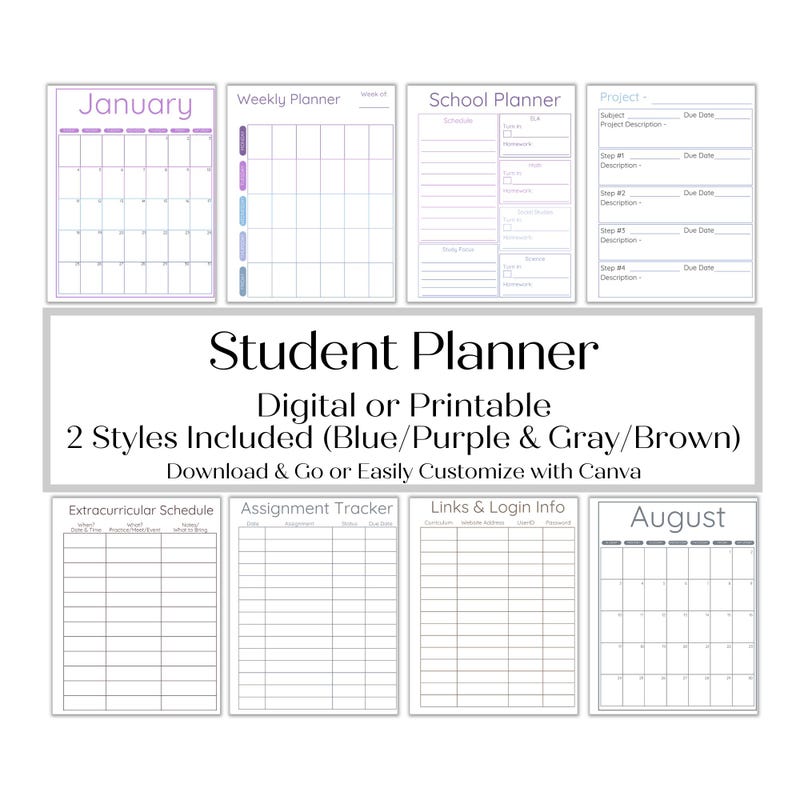 Student Planner - Etsy