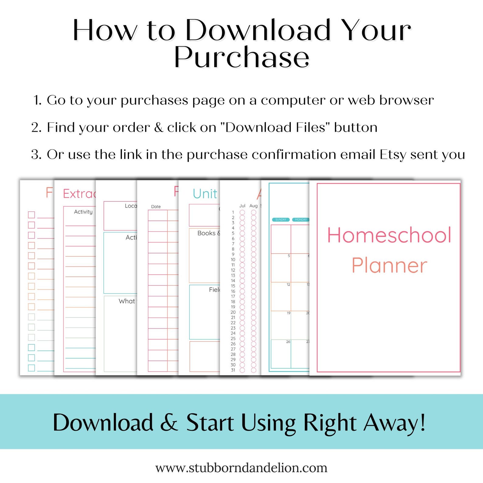 Homeschool Planner Bundle: 2025-26 Dated & Undated (digital Download ...