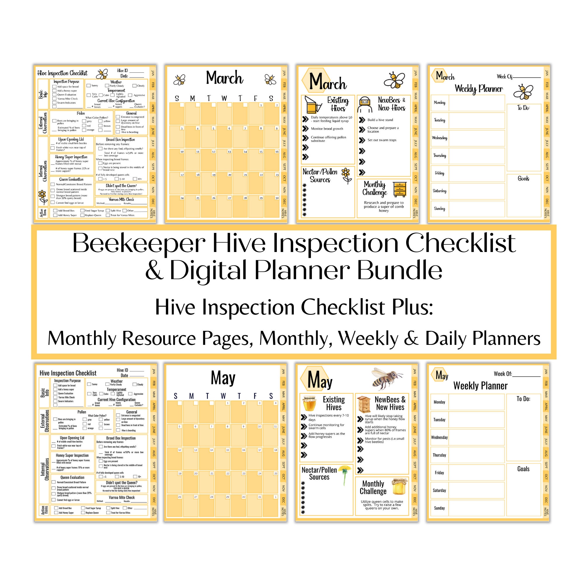 Beekeeper Digital Planner & Hive Inspection Checklist | 2025,2026 ...