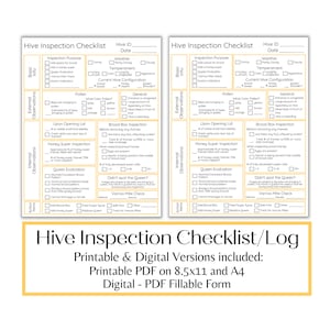 Beekeeper Hive Inspection Checklist: Printable & Fillable Forms ...