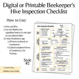 Beekeeper Hive Inspection Checklist - Etsy
