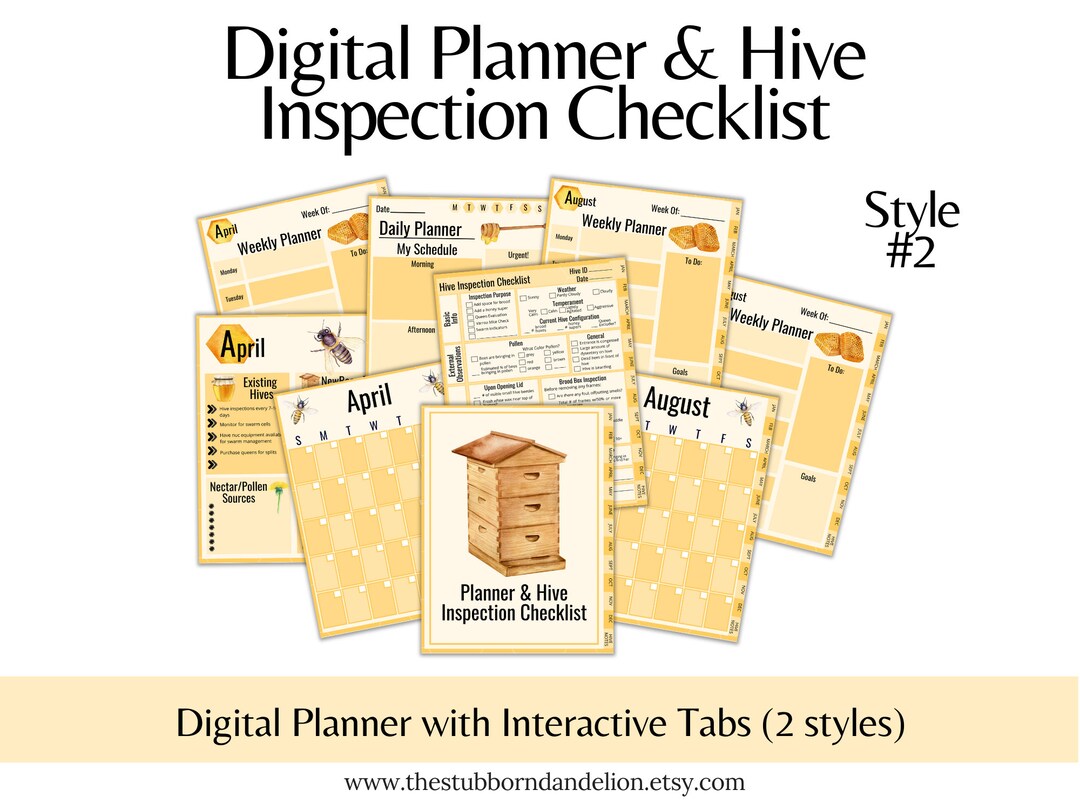 Beekeeper Digital Planner & Hive Inspection Checklist Bundle - Etsy