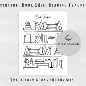 Bookshelf Tracker for Reading Goals | Printable Book Shelf Book Tracker ...
