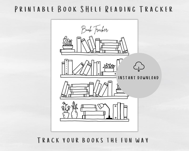 Bookshelf Tracker for Reading Goals Printable Book Shelf - Etsy
