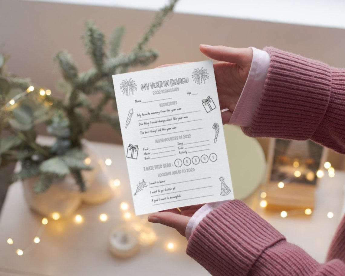 Printable New Year Eve Questionnaire for Kids | Coloring Sheet New Year ...