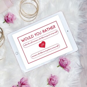 80 Would You Rather Printable Question Cards for Couples Valentine's ...